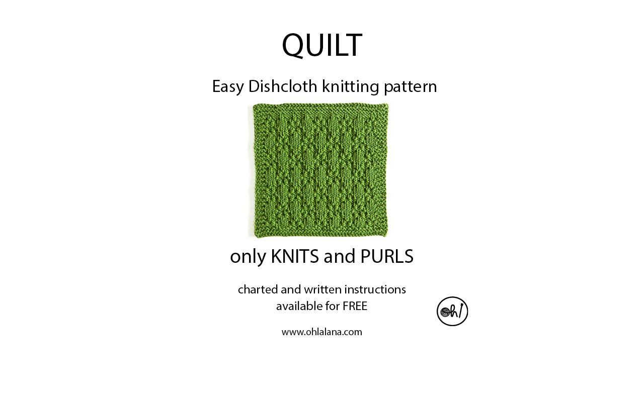 QUILT Stitch Dishcloth - Oh La Lana! knitting blog