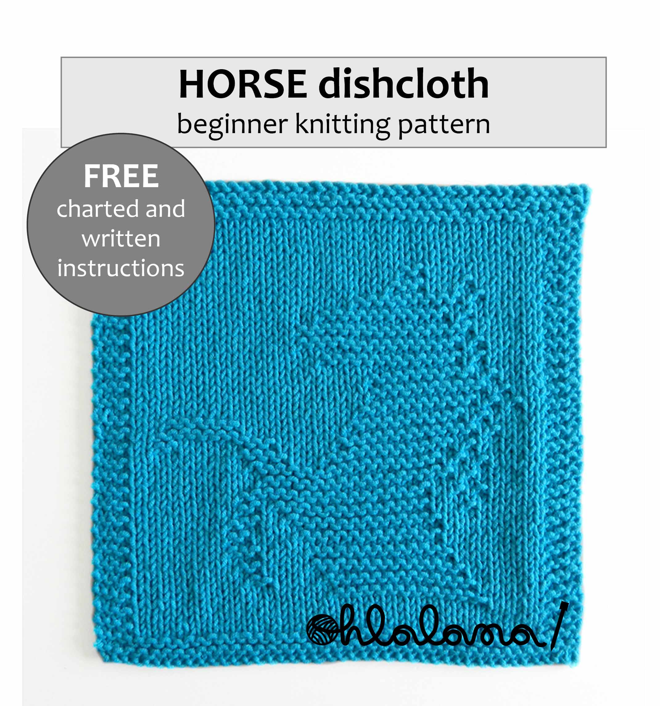 HORSE knitting pattern - Block 7 of Beginner KAL 2020