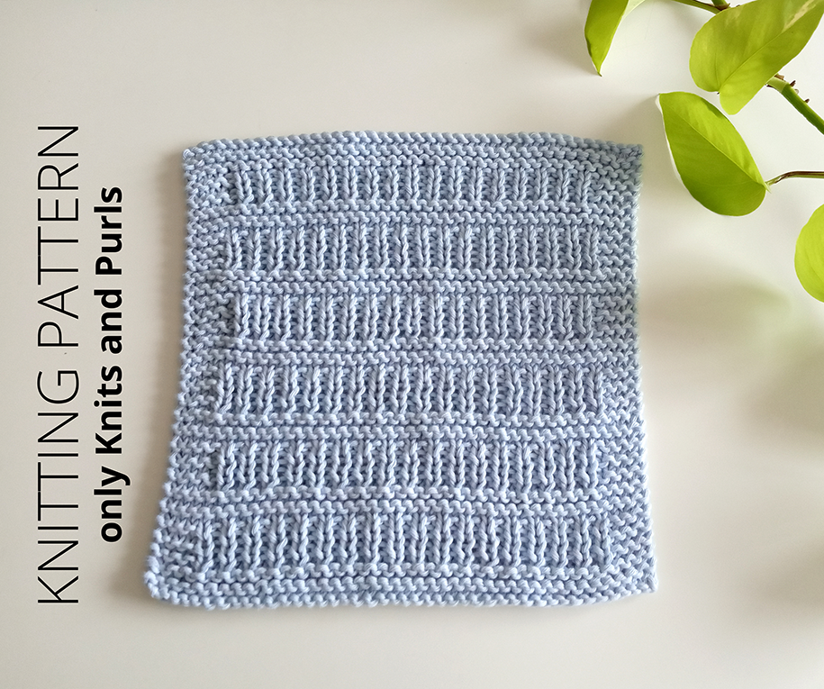 MOCK DROP STITCH knitting pattern for dishcloths or blocks