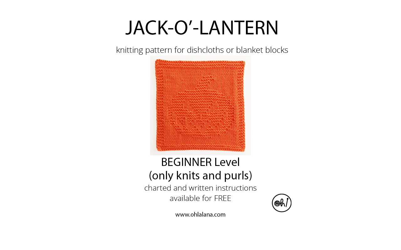 JACK-O'-LANTERN knitting pattern 🎃 for Halloween - Oh La Lana!