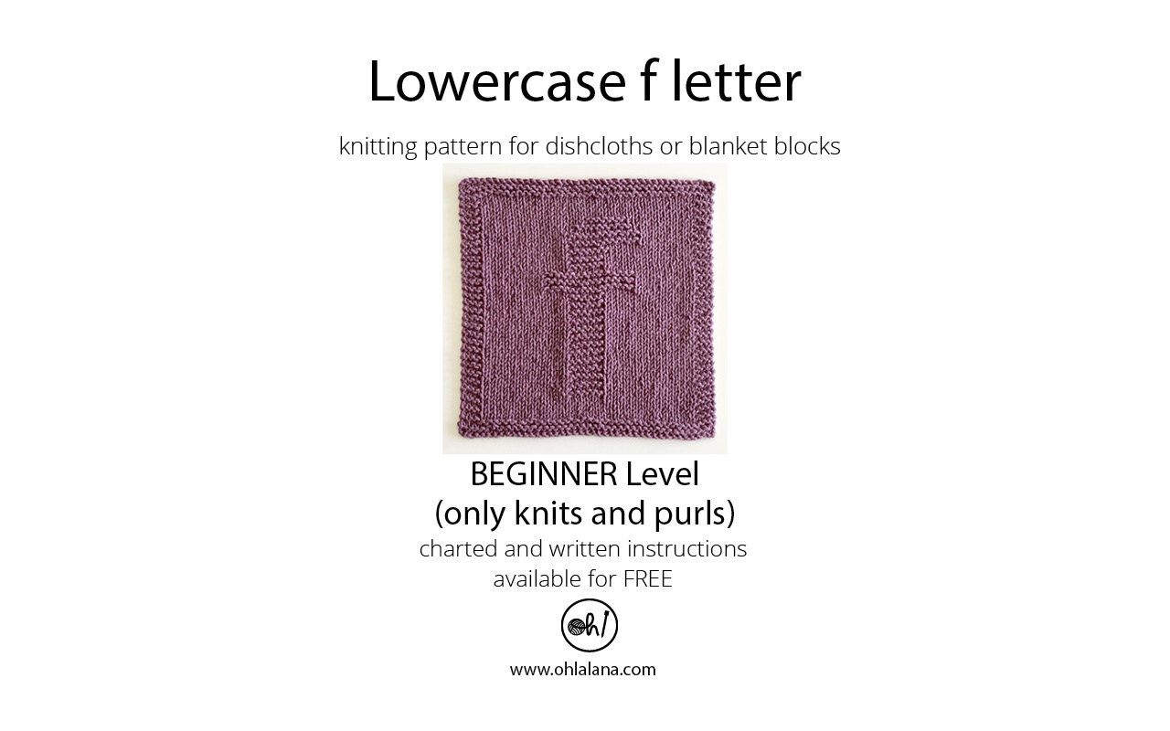 Free Lowercase Letter f Knitting Pattern - Oh La Lana! knitting blog