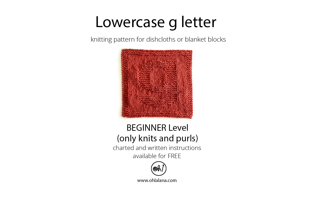 How to Knit the Letter g: Free Alphabet Block Pattern - Oh La Lana ...