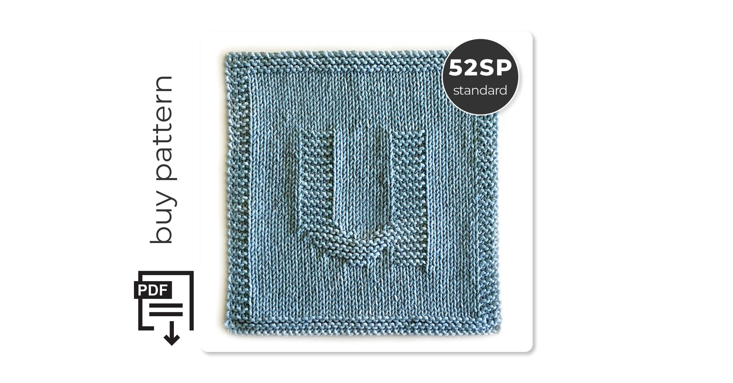 Lowercase Letter u knitting pattern for Dishcloths and Blankets